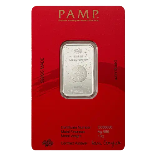 10 gram PAMP Fortuna Silver Bar | PAMP Suisse Silver Bars - Alhambra ...