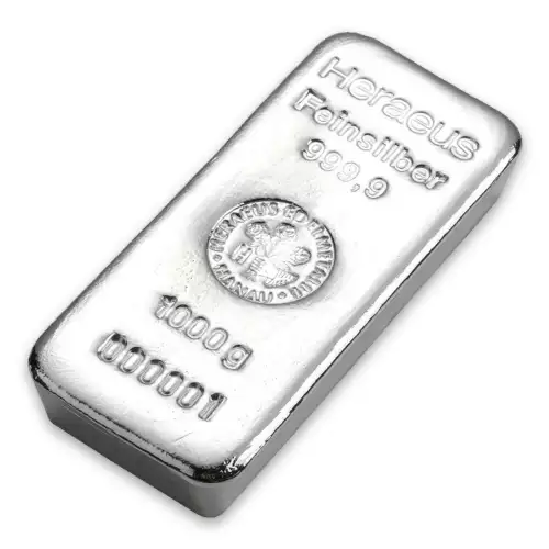 1kg Heraeus Cast Silver Bar | Heraeus Silver Bars - Alhambra Precious ...
