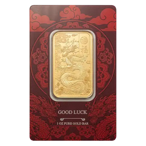 2026 1oz PAMP Gold Bar - Good Luck Yellow Dragon - Alhambra Precious Metals